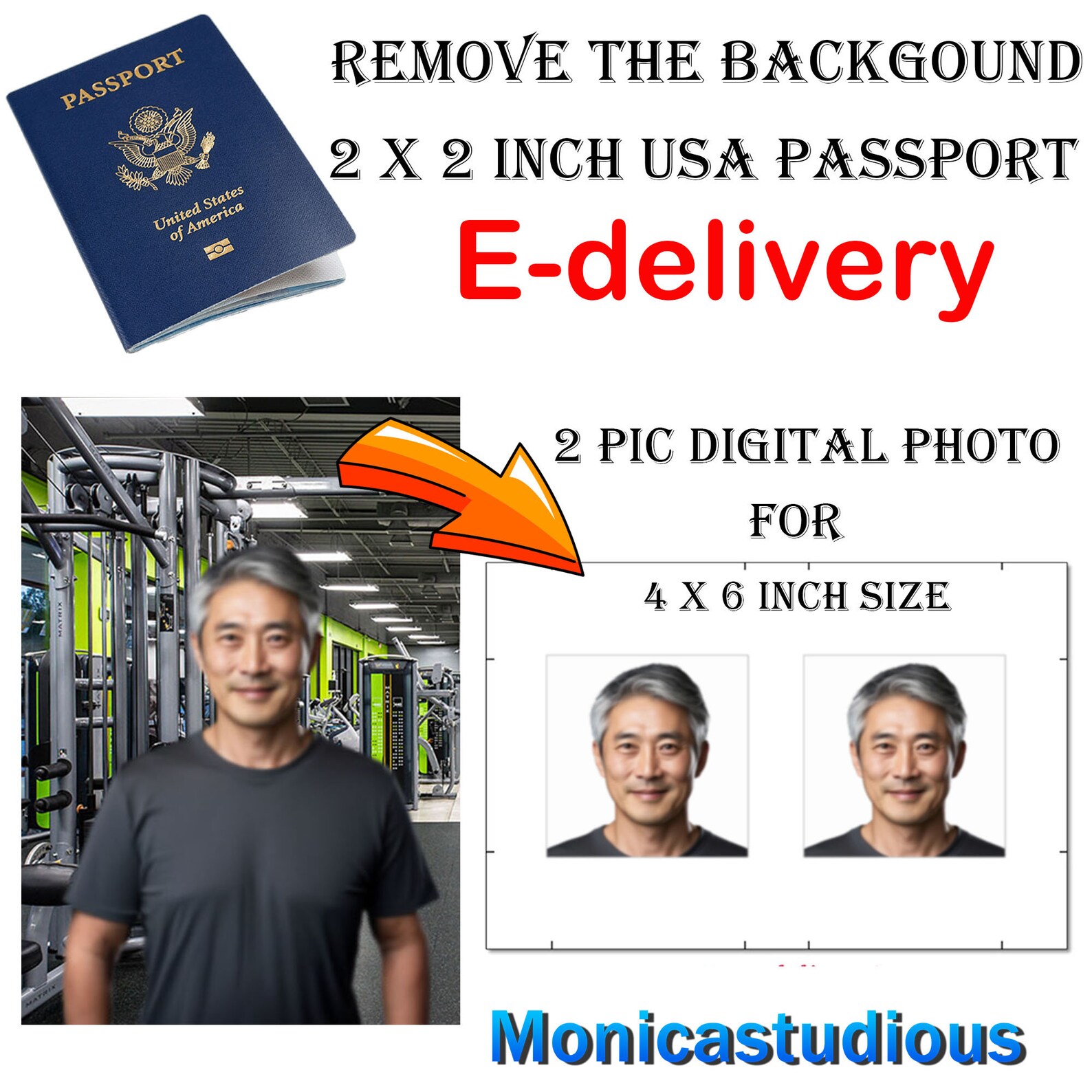 Digital USA Passport Photo: Walgreens/cvs Ready (2x2 Inch) - Etsy