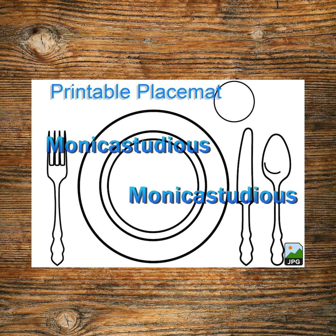 Printable Placemat Montessori Simple Design/montessori Digital Placemat ...