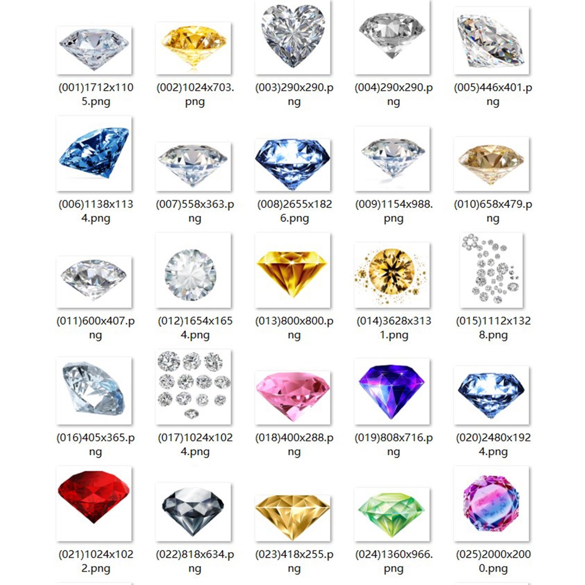 High Resolustion Diamonds Overlays PNG Files Realistic Gems Diamonds ...