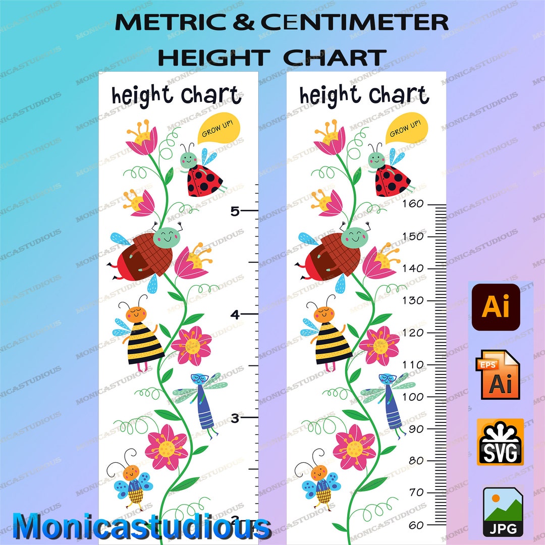 Bee Kid Height Chart Vector/bumblebee Growth Chart Digital Print ...