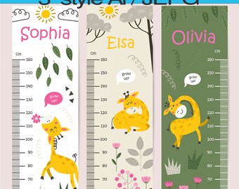Kid Height Chart 3 Pattern Bundles Ai /growth Chart Design for | Etsy