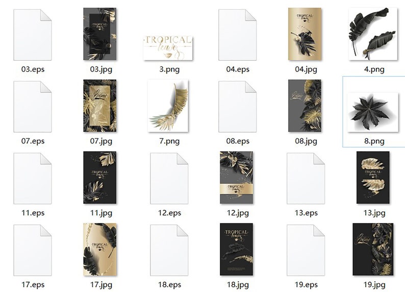 Black and Gold Tropical Leaves Clipart, Gold Foil Tropical Leaf PNG ...