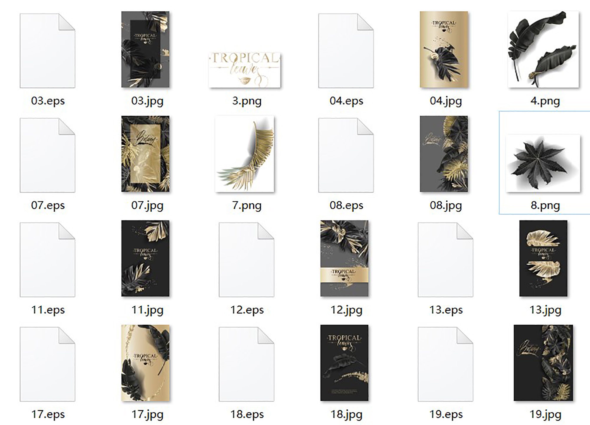 Black and Gold Tropical Leaves Clipart, Gold Foil Tropical Leaf PNG ...