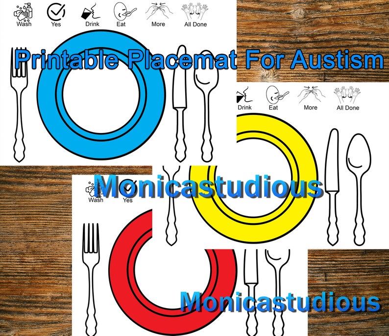 3 Simple Designs for Autism Printable Placemat Montessori /montessori ...