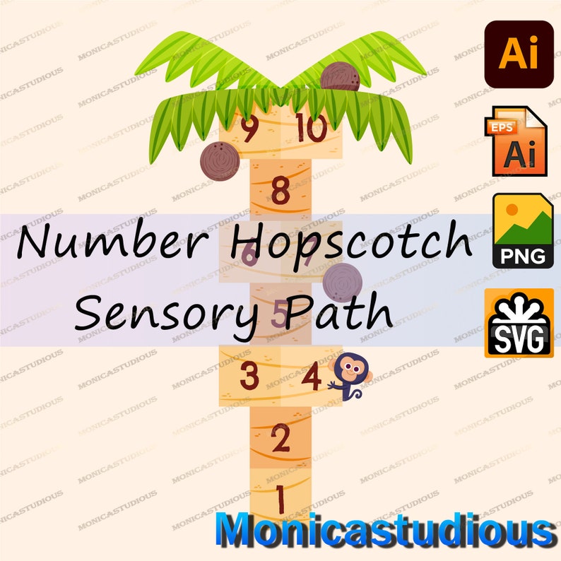 Editable Hopscotch Sensory Path Svg/ Png/ai/eps/hopscotch Game, Brain ...