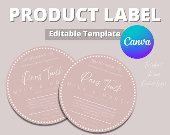Circle Product Label Template - Etsy