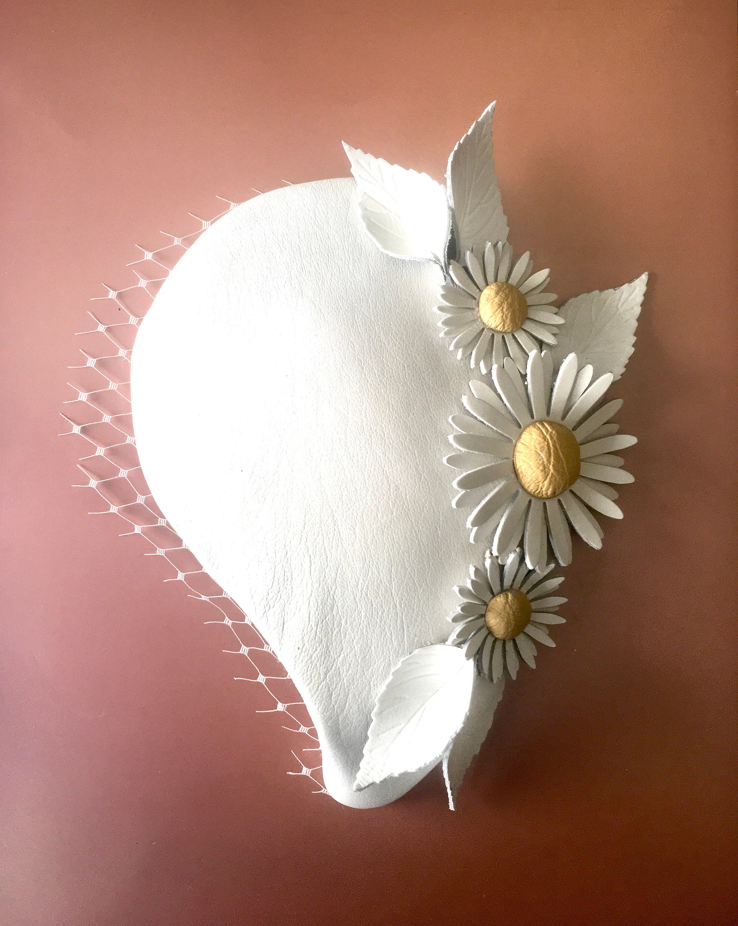 Vintage Inspired Daisy Fascinator,leather Daisy Fascinator,wedding ...