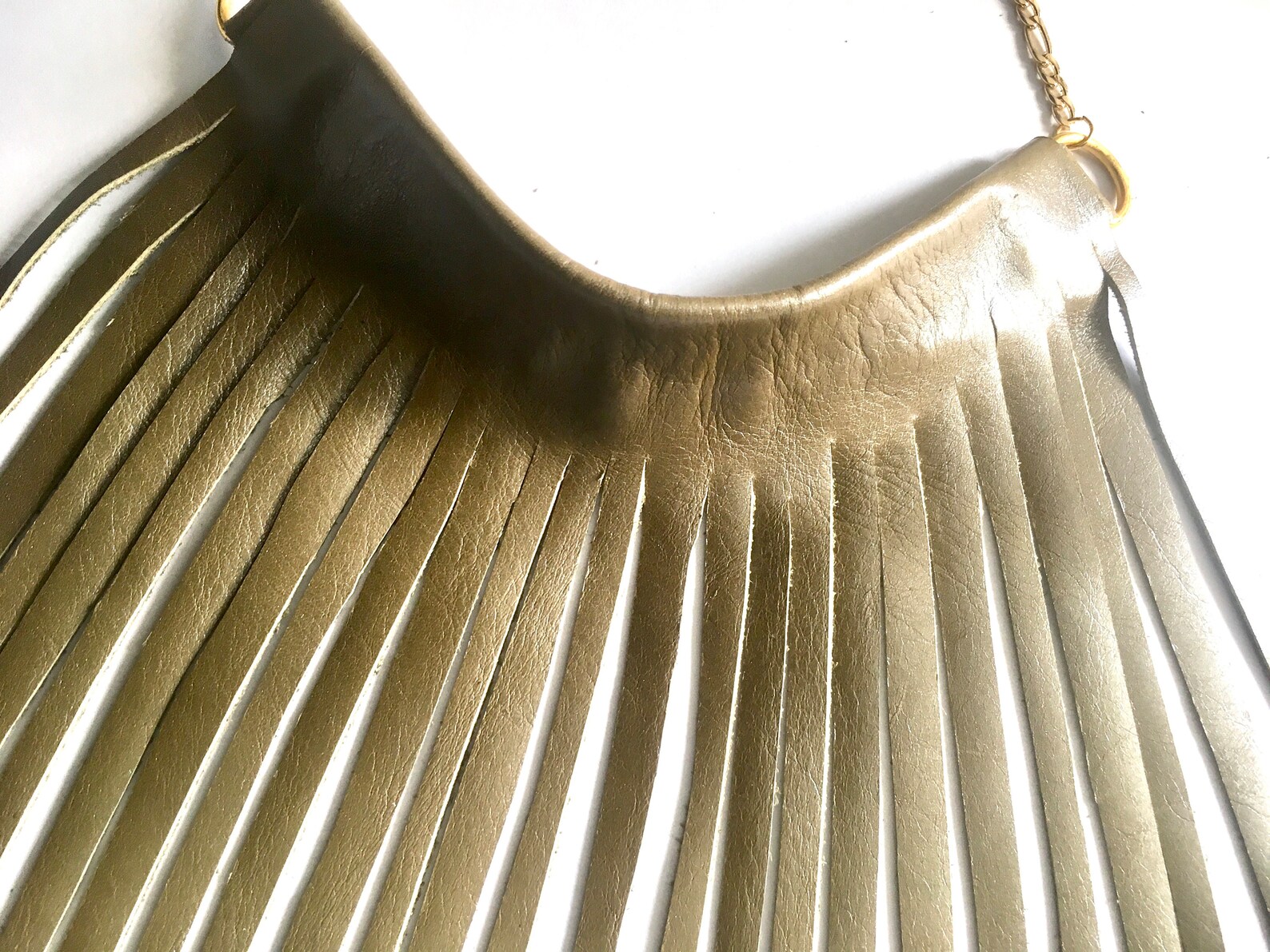 Leather Fringe Necklace Statement Piece Leather Fringe - Etsy