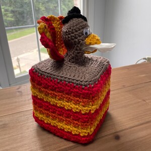 Turkey Tissue Box Cover, Crochet Tissue Box Cover, Crochet Turkey, Home ...