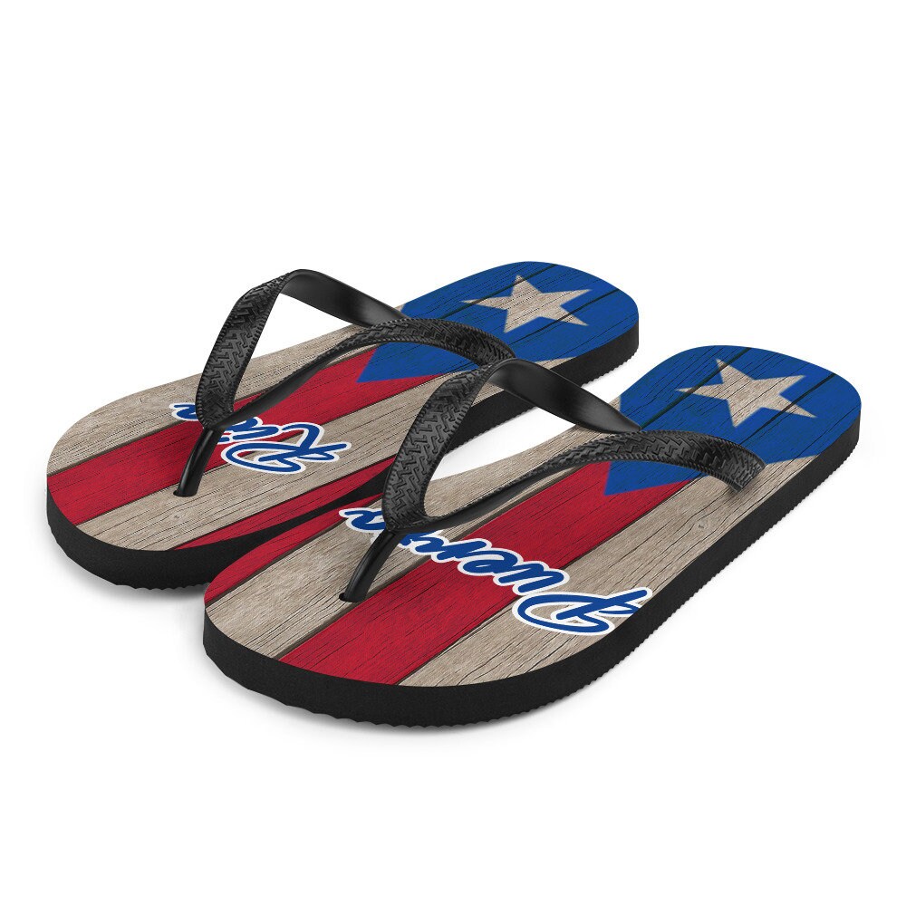 Chanclas con bandera de Puerto Rico Flag, Flip-Flops, Boricua Pride ...