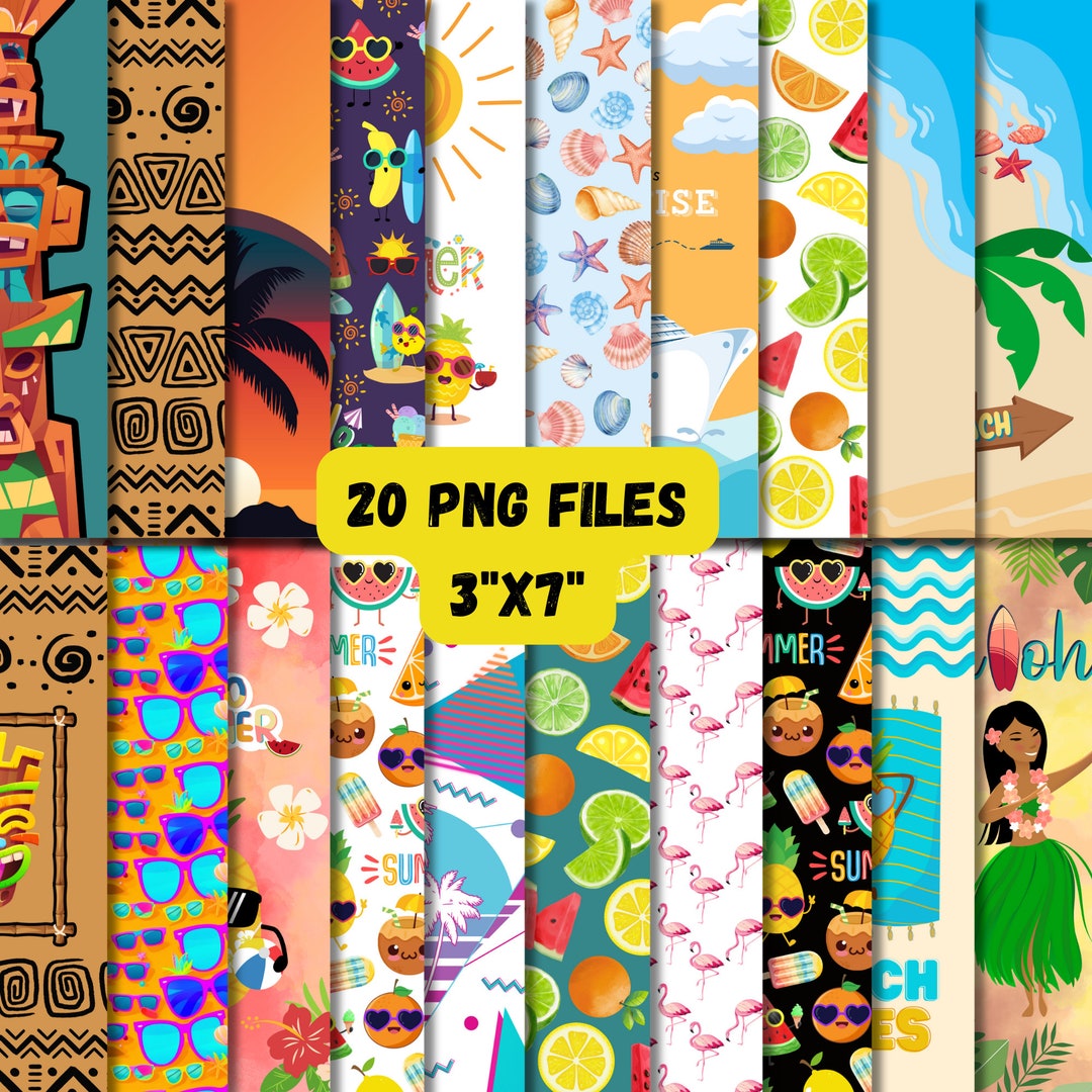 Summer Bookmark Template: Tropical Beach Designs (digital PNG File) - Etsy