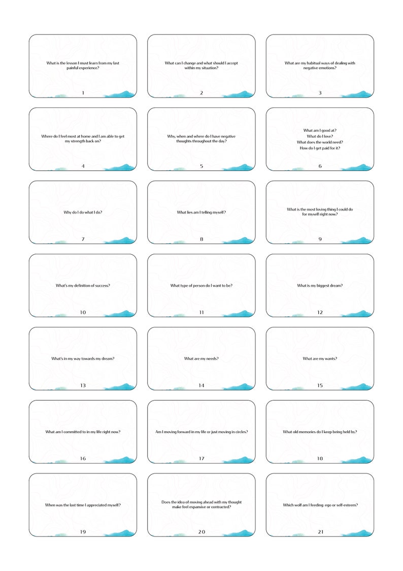 Therapy Cards Journal Prompts Self-discovery Journey Self-reflection ...