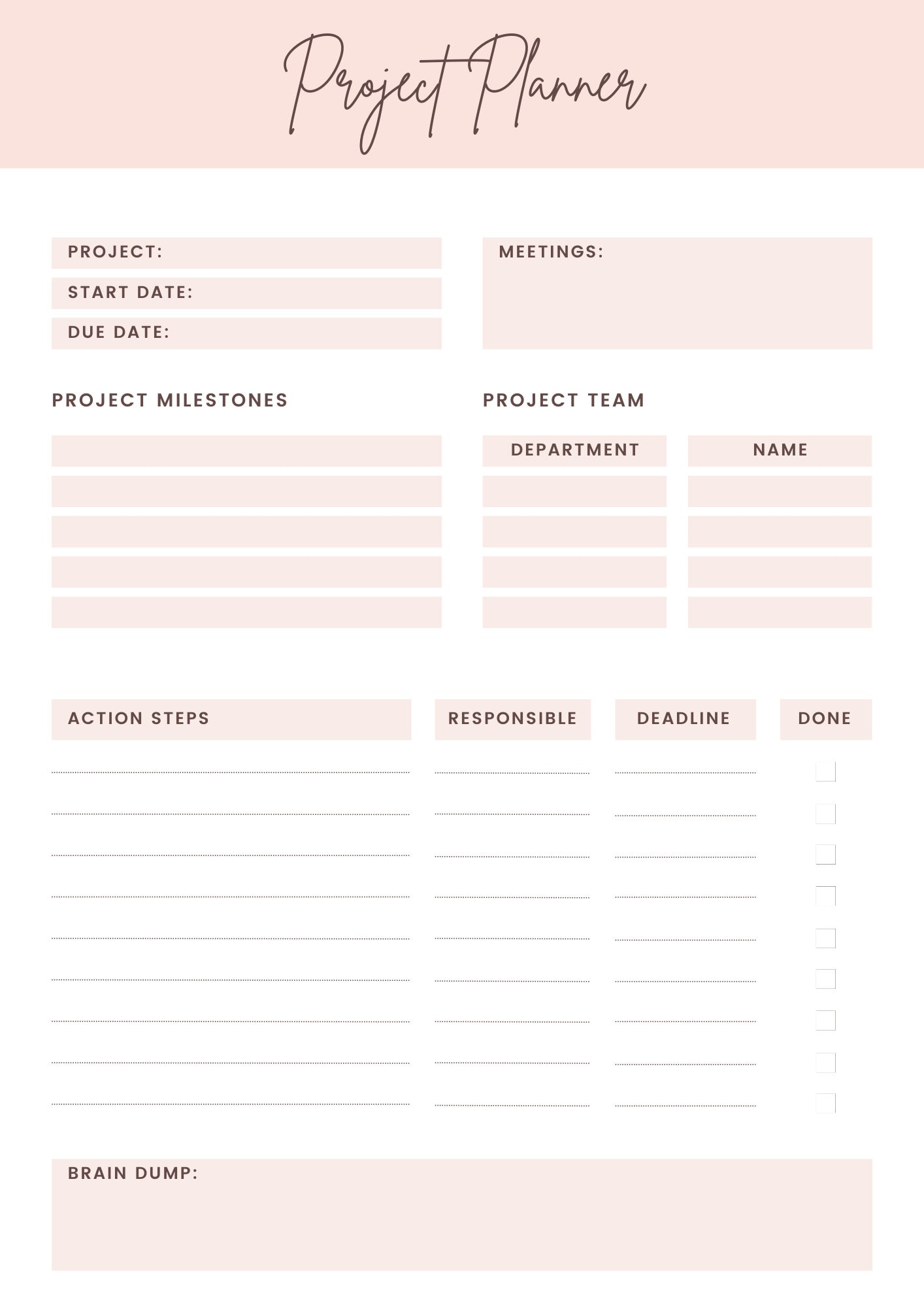 Project Planner Printable, Productivity Planner, Task Tracker, Work ...
