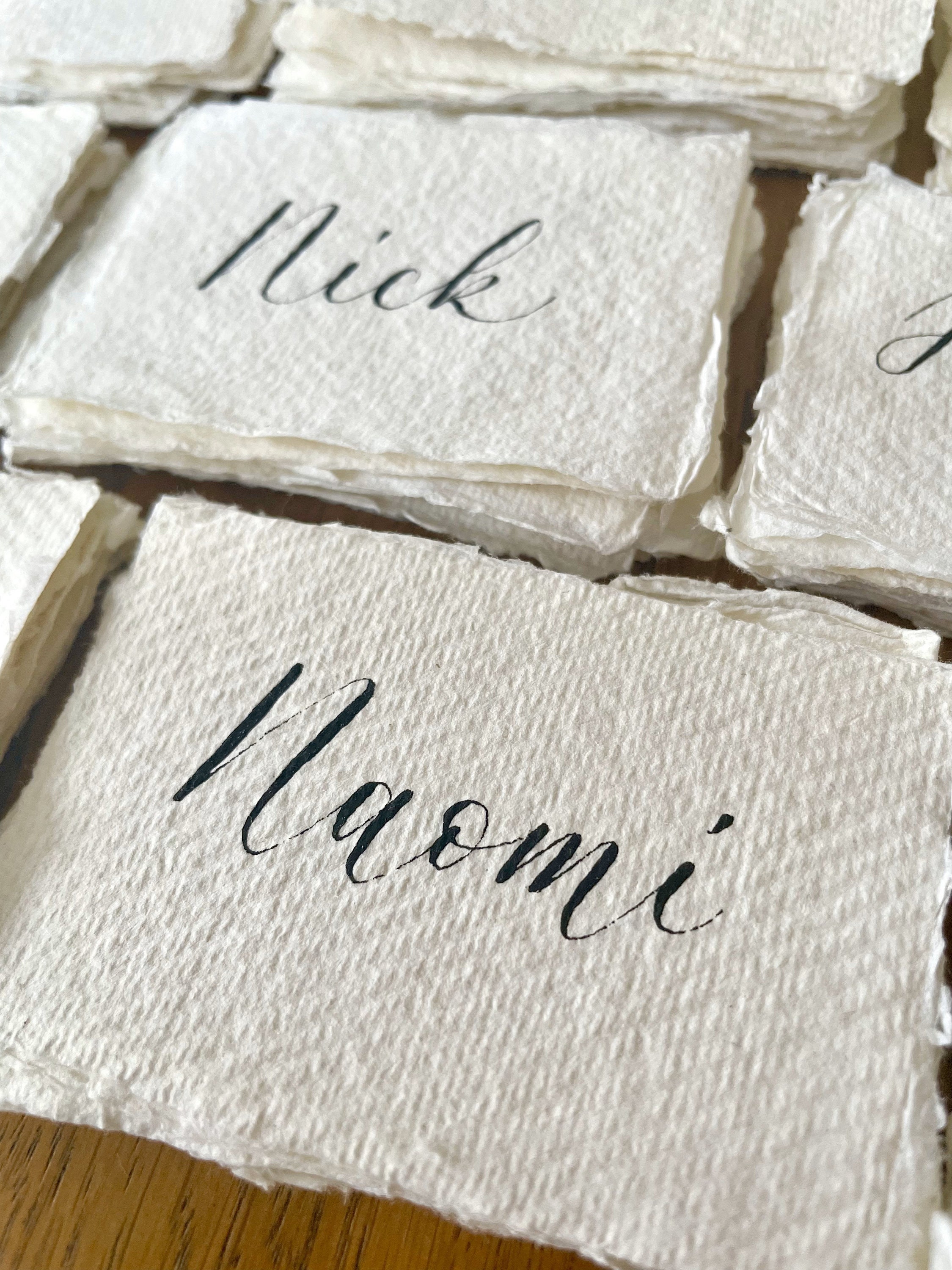 Handwritten Calligraphy Wedding Place Name Card - Etsy UK