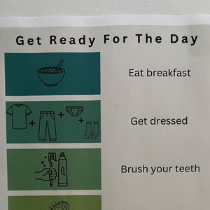 Daily Routine Chart, Printable Diagram to Support Steps, Get Ready for ...