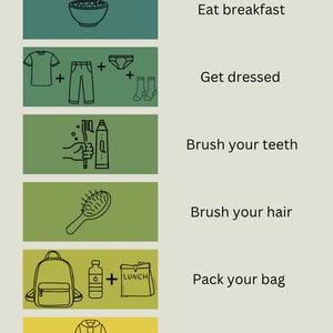 Daily Routine Chart, Printable Diagram to Support Steps, Get Ready for ...