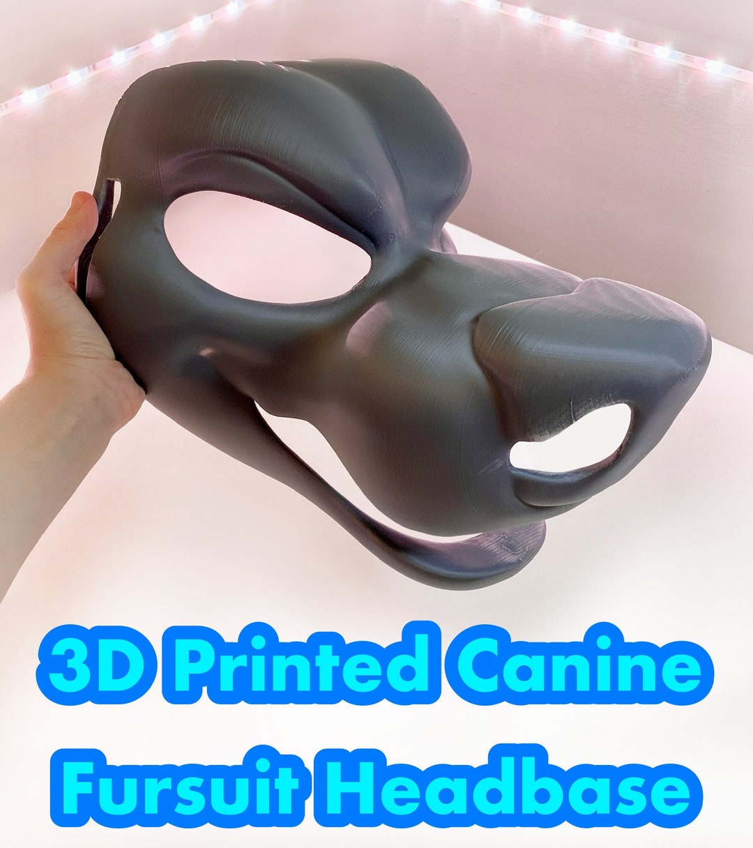 3D Printed Angry Canine Fursuit Headbase Large Snarly Wolf Head Base ...