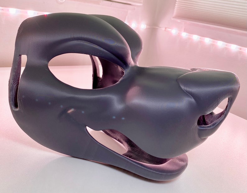 3D Printed Angry Canine Fursuit Headbase Large Snarly Wolf Head Base ...
