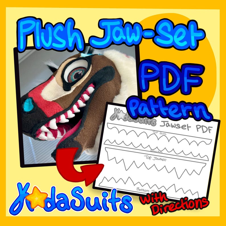 Plush Fursuit Jawset Carnivore Pattern Teeth Furry Dino Jaw PDF ...