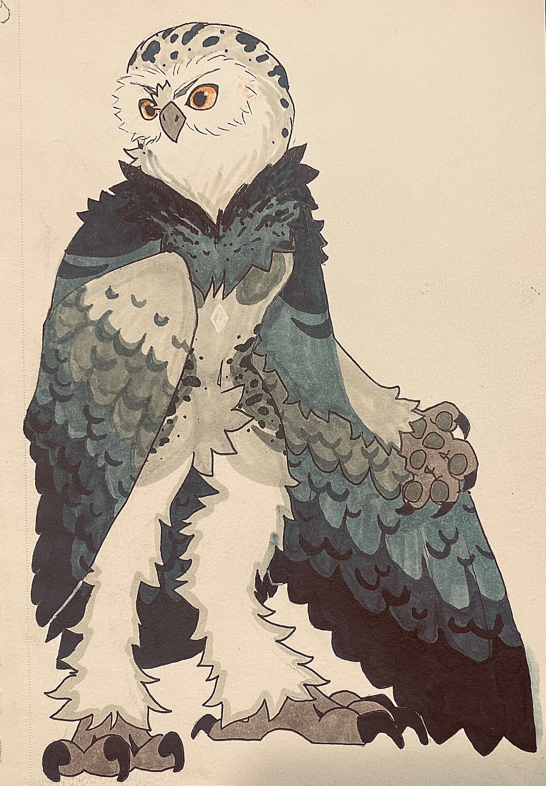 Owl Adopt Bird Snowy Owl Traditional Adoptable - Etsy