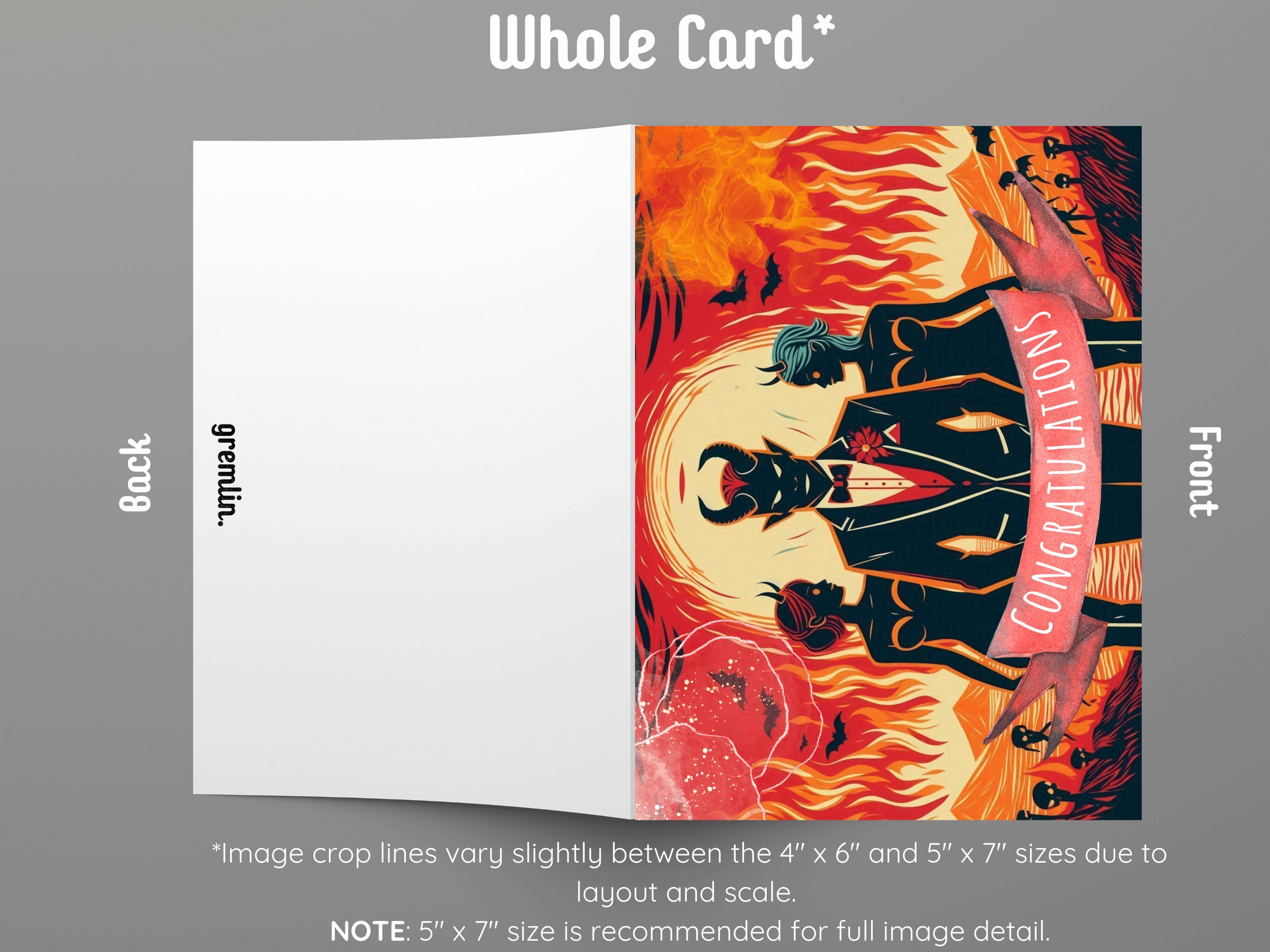 Satanic Couple Throuple Wedding Printable Card | Married 4x6 & 5x7 ...
