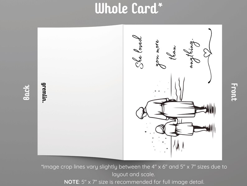 Mother Daughter Grieving Printable Card Sadness 4x6 & 5x7 Cards W ...