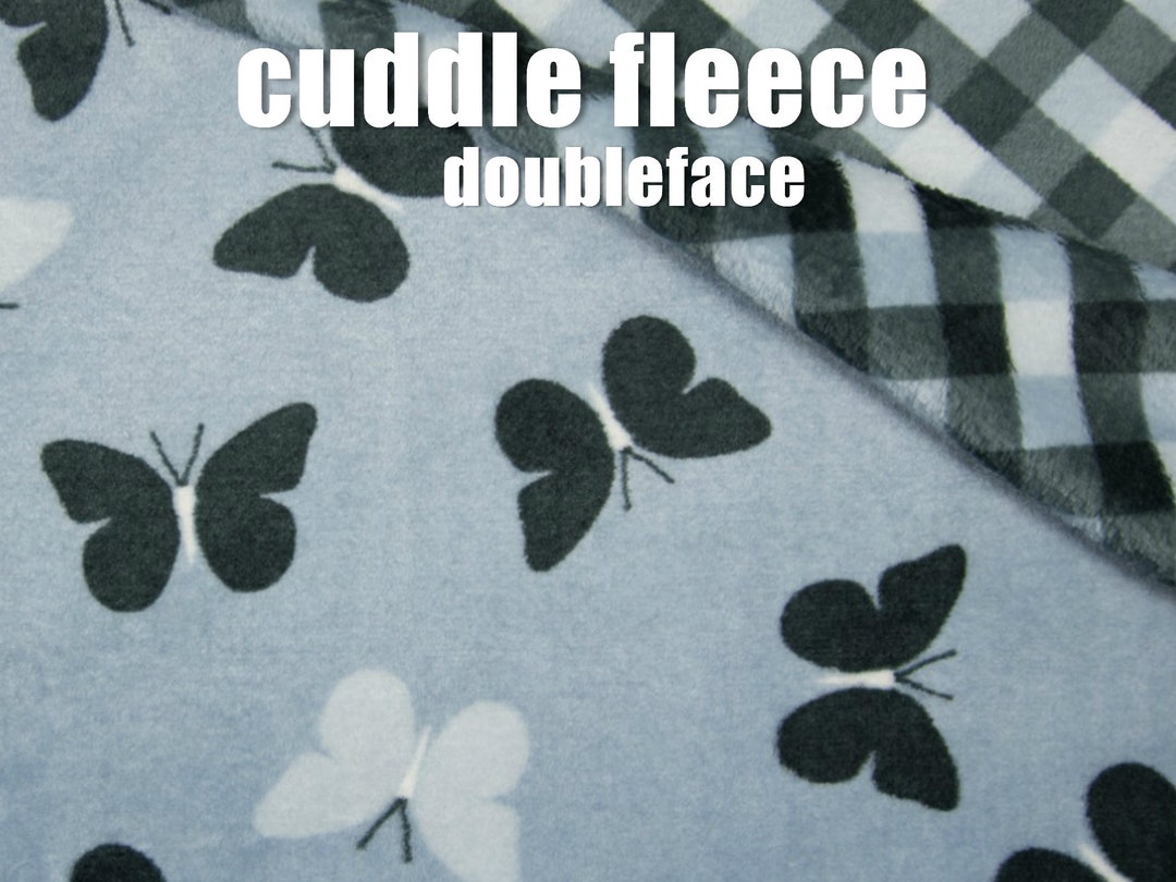 Cuddle Fleece doubleface Butterfly / Checks LT azul para - Etsy España
