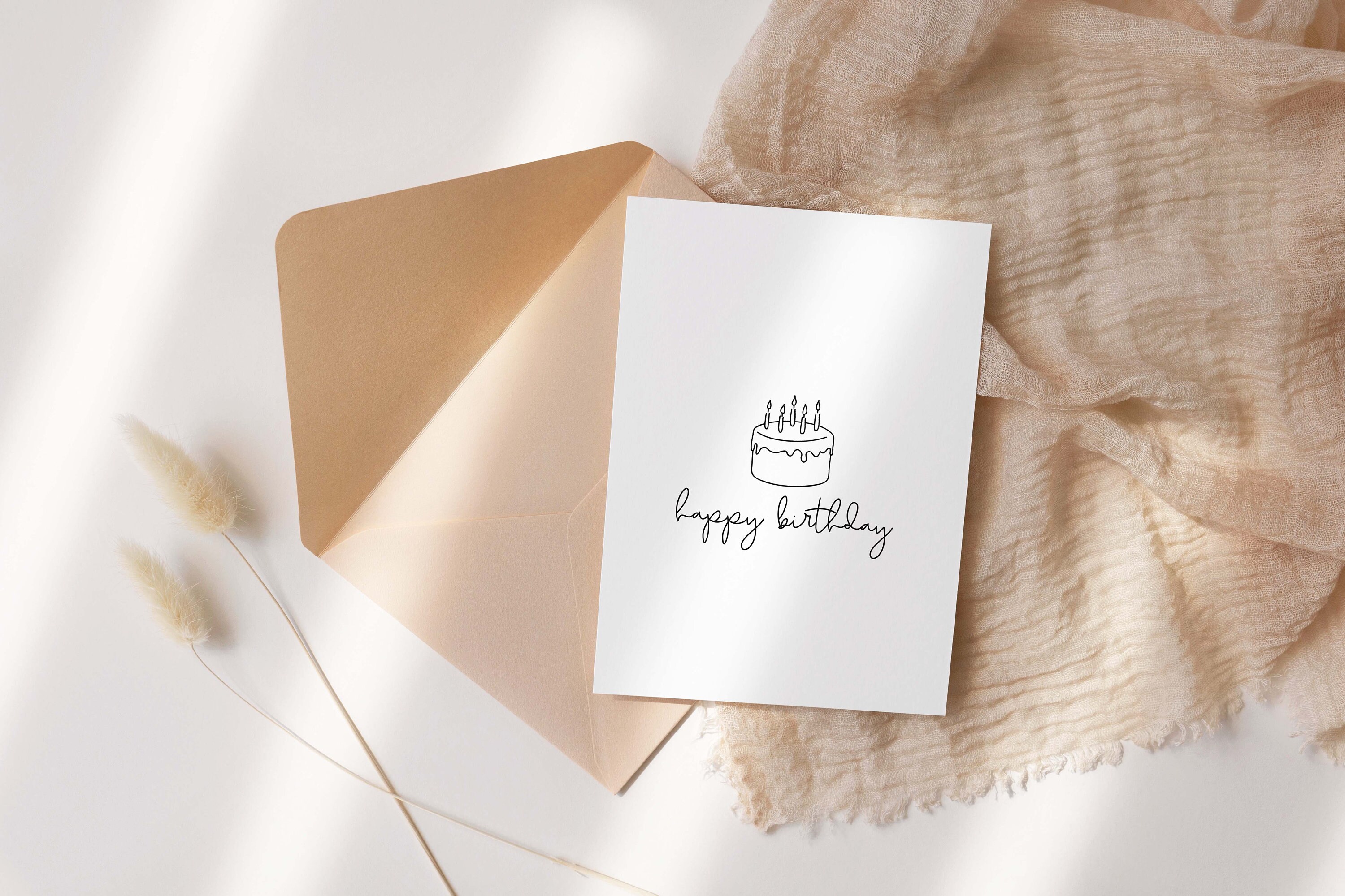 Happy Birthday Card / Simple Monochrome Birthday Card / - Etsy UK