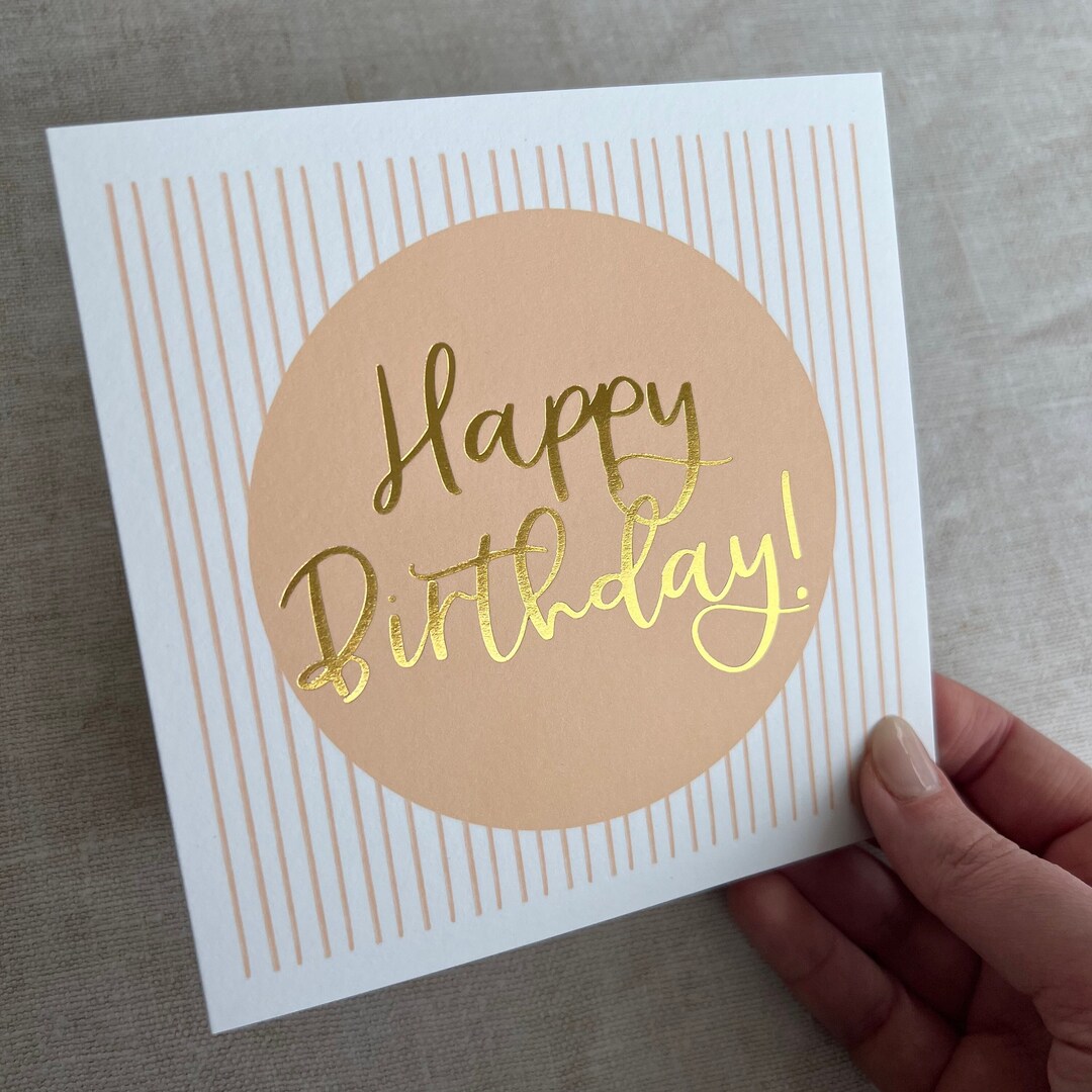 Birthday Card / Happy Birthday Gold Foil / Luxury Birthday Card ...