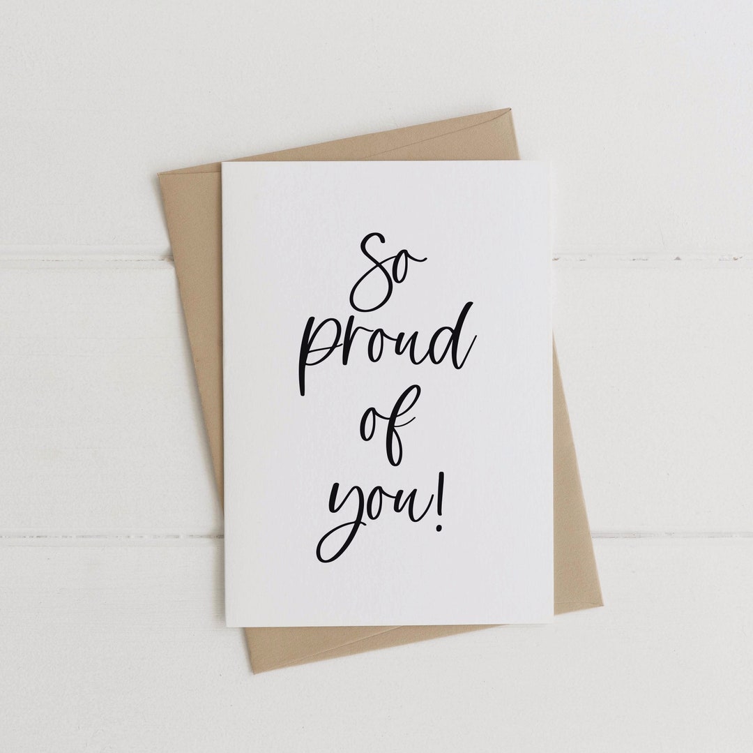 So Proud of You Card: Congratulations Card - Etsy