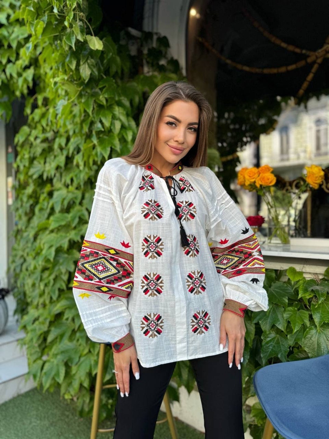 Beige Ukraine Vishivanka,white Ukraine Blouse,embroidered Ukraine Women Blouse,ukraine Women ...