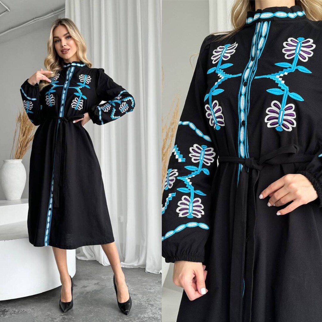 Ukrainian Embroidered Dress,embroidery Vishivanka,ukraine National ...