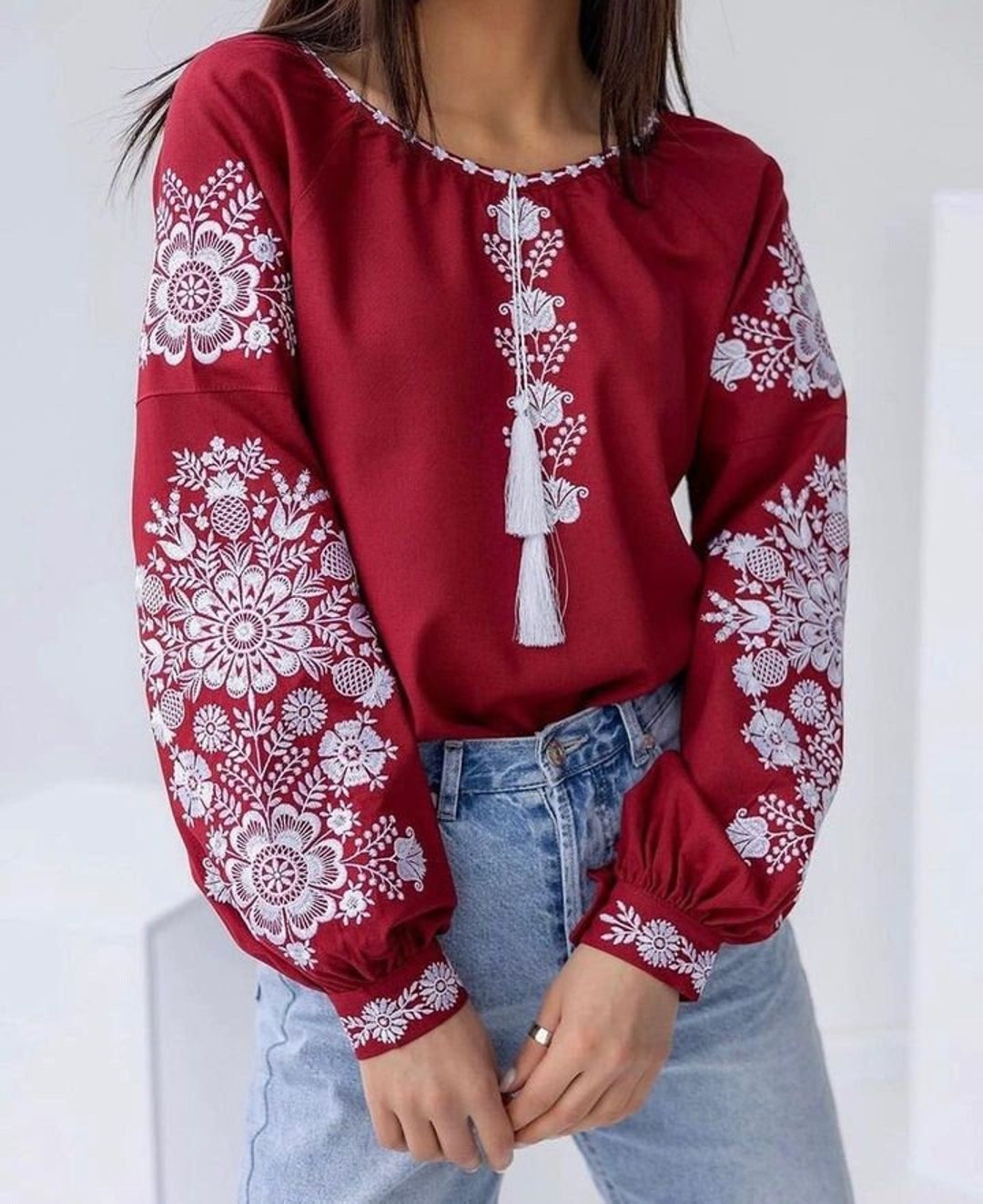 Ukraine Vishivanka,red Ukraine Embroidered Blouse,ukraine Dress,linen ...