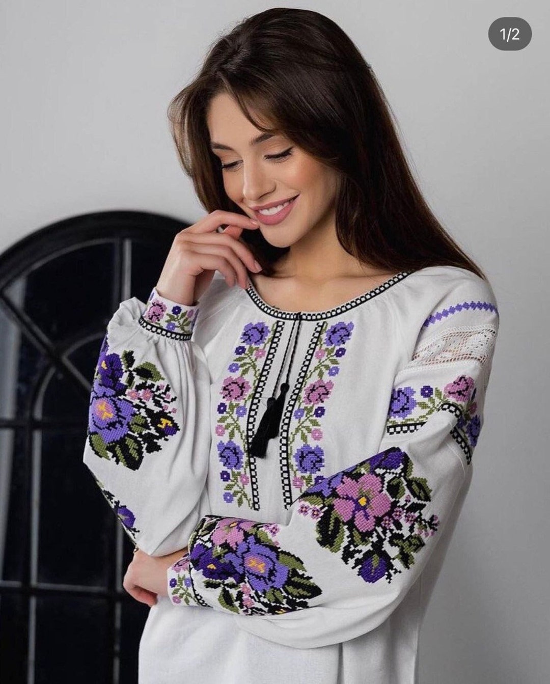 Ukraine Embroidered Vishivanka,ukraine Blouse,purple Blouse,women ...