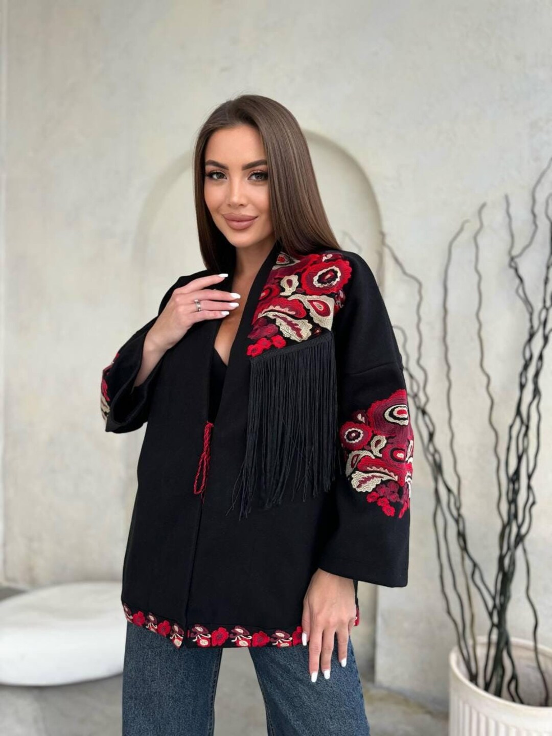 Ukrainian Embroidery,black Embroidery Jacket,ukraine Jacket,ukrainian ...