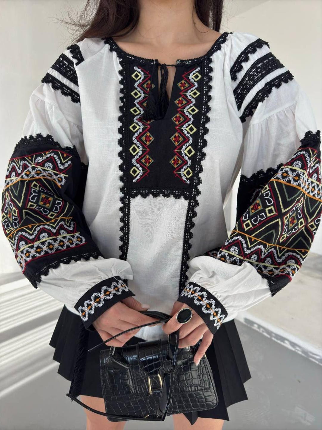 Ukraine Vishivanka,white Black Ukraine Blouse,embroidered Ukraine Women ...