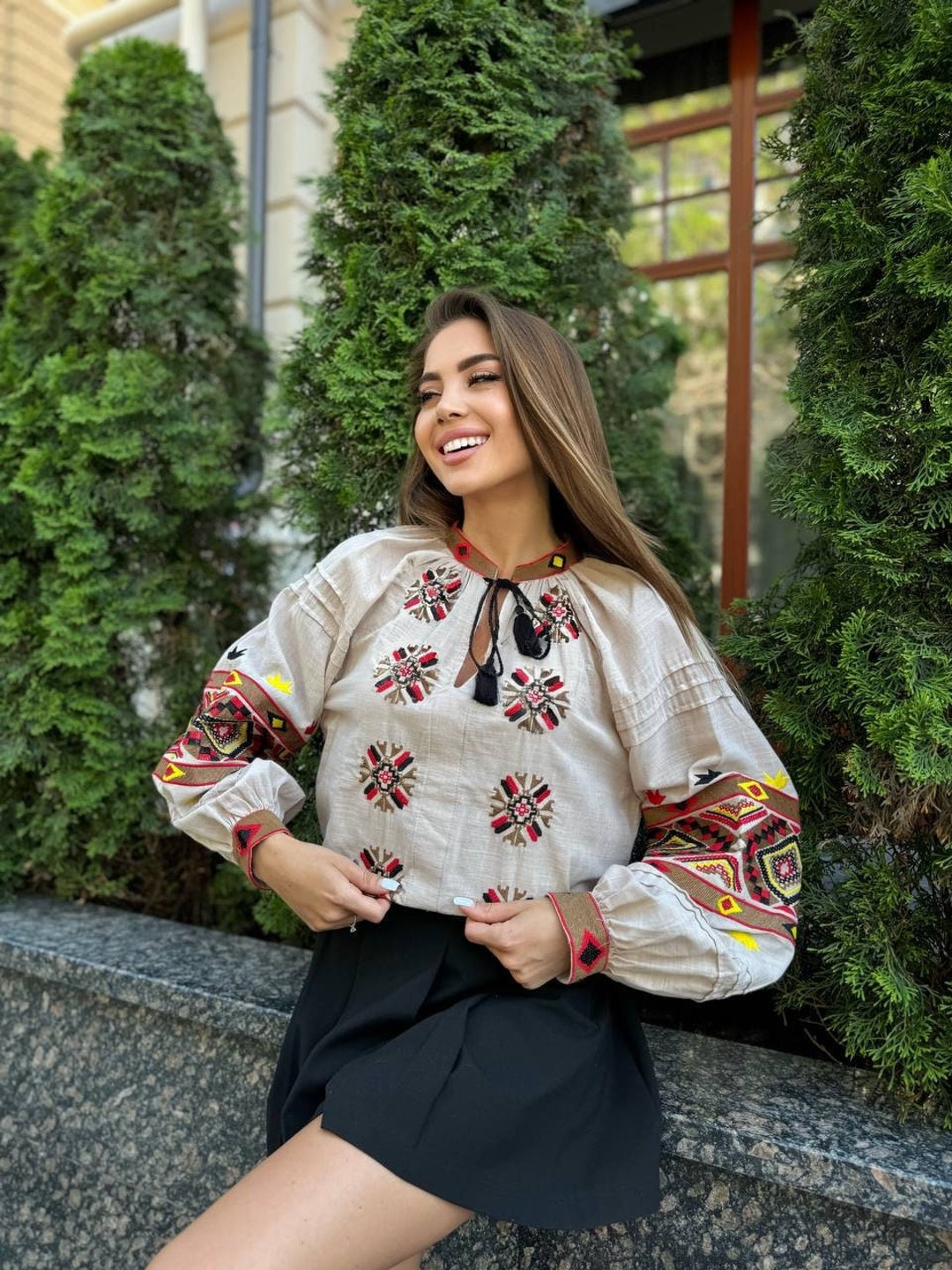 Beige Ukraine Vishivanka,white Ukraine Blouse,embroidered Ukraine Women Blouse,ukraine Women ...