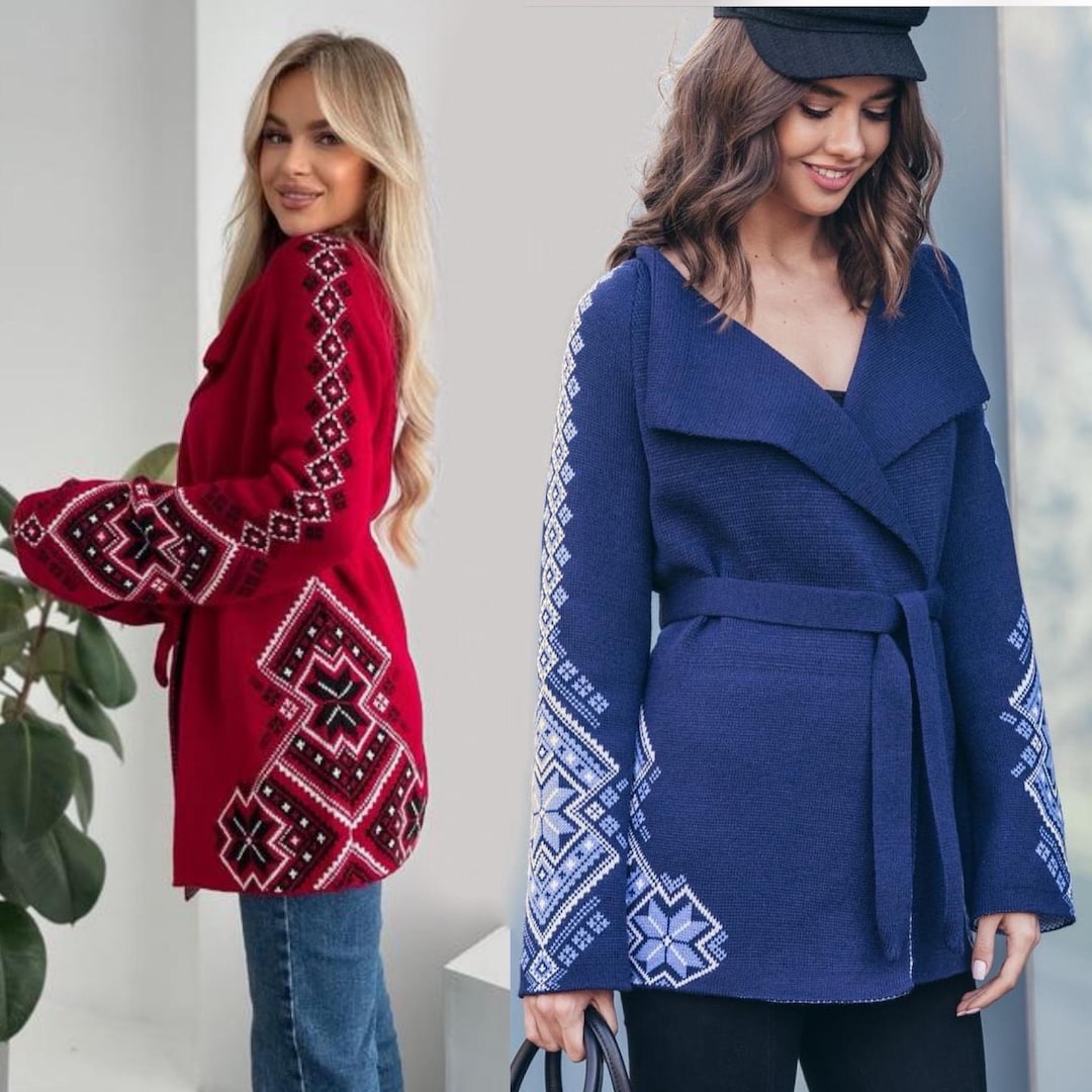 Embroidery Cardigan,blue Ukrainian Jacket,embroidered Jacket,ukrainian ...