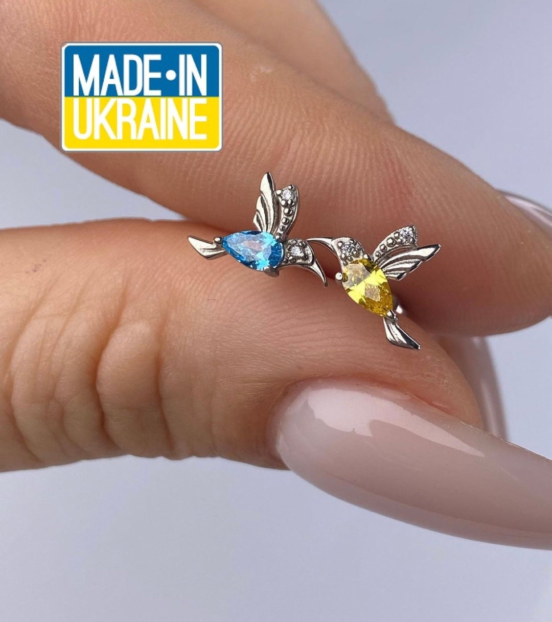 Ukraine Earrings,blue and Yellow Jewelry,kolibri Earrings,ukraine ...