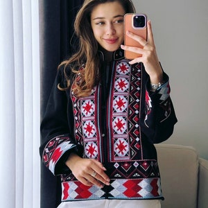 Ukraine Embroidery Jacket,beige Women Jacket,ukraine Embroidery ...