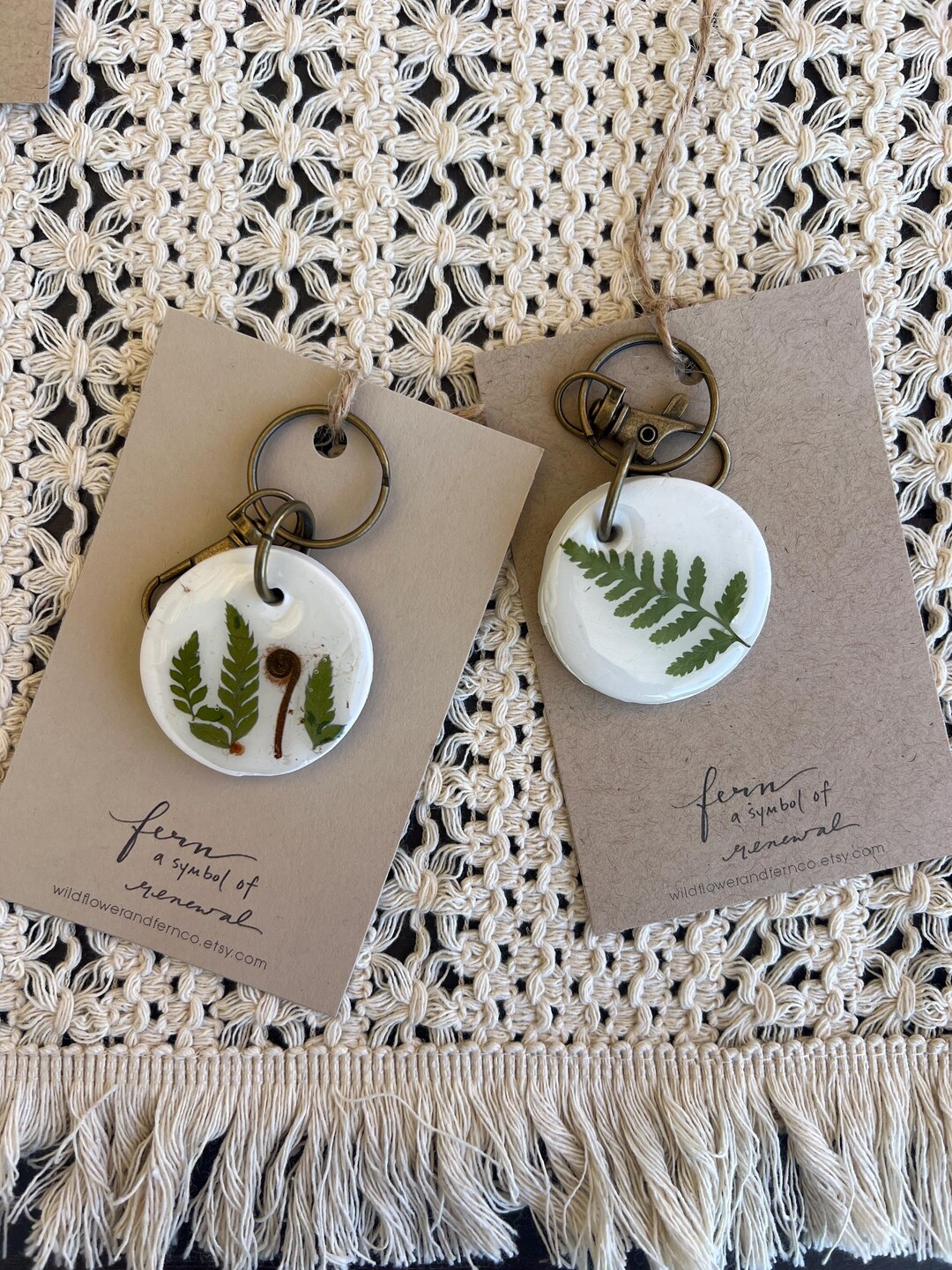 Key Ring With Real Ferns | Back to School Backpack Charm | New Driver ...