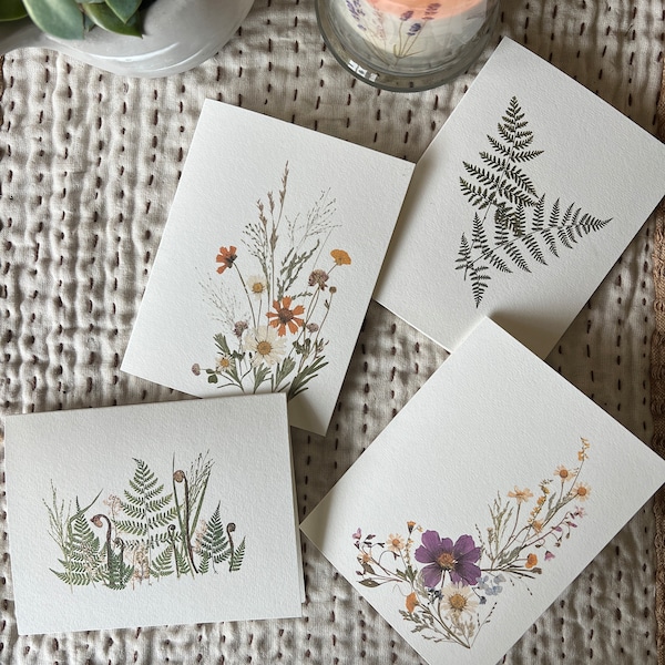 Pressed Flower Cards - Etsy UK