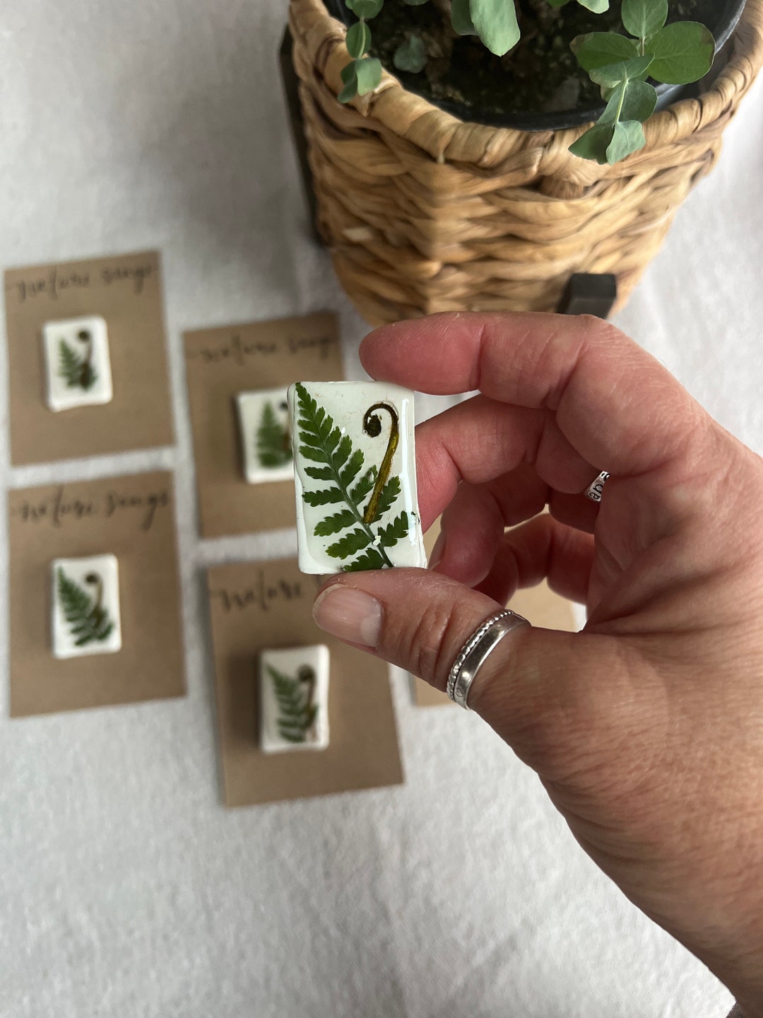 Clay Refrigerator Magnets With Real, Gift for Nature Lover, Boho ...