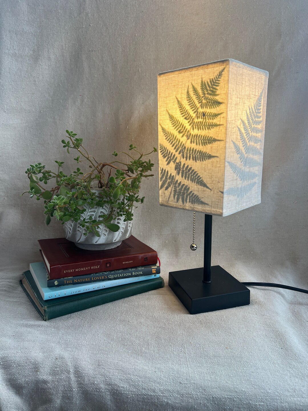 Desk Lamp With Real Pressed Ferns, Handmade Botanical Spring Decor ...