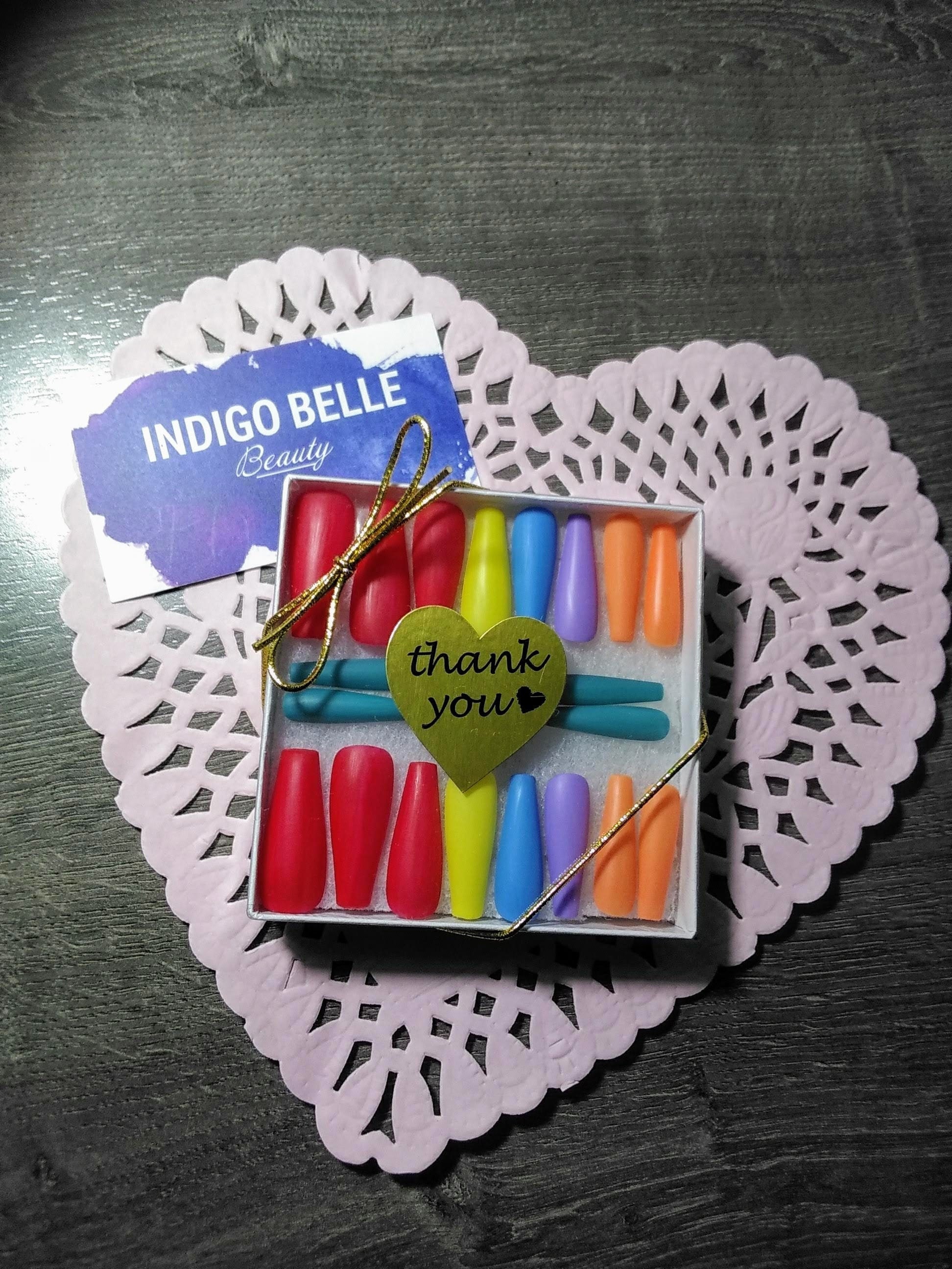 Color Me Pretty Press on Nails Set of 20 FREE SHIPPING | Etsy