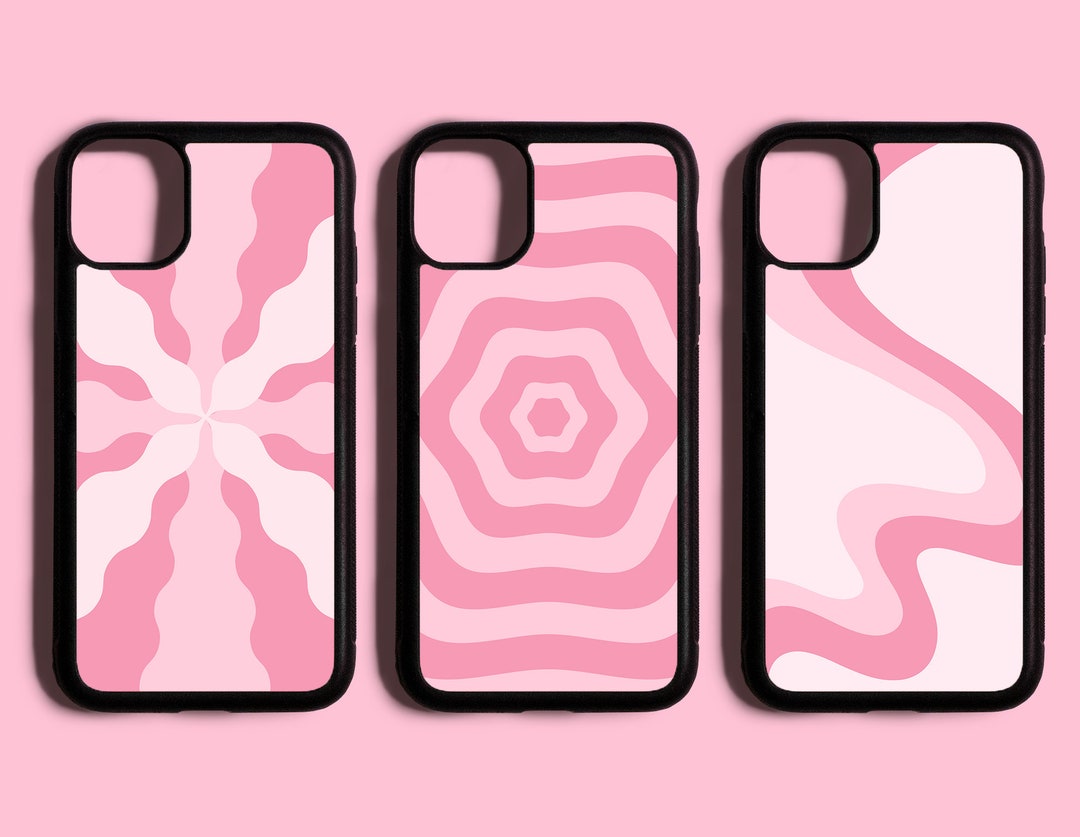 Retro Pink Swirl Pattern Phone Case // Flower Pattern Case, Baby Pink ...