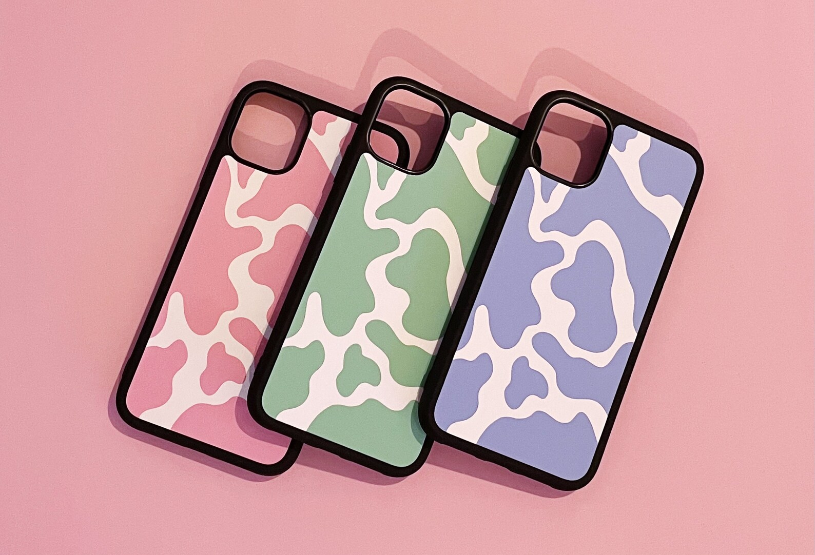 Pastel Cow Print Phone Case // Pink Cow Print Green Cow - Etsy UK