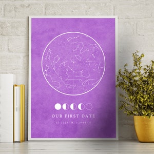 Custom Star Map Print // Star Constellation Print, Custom Star Map ...