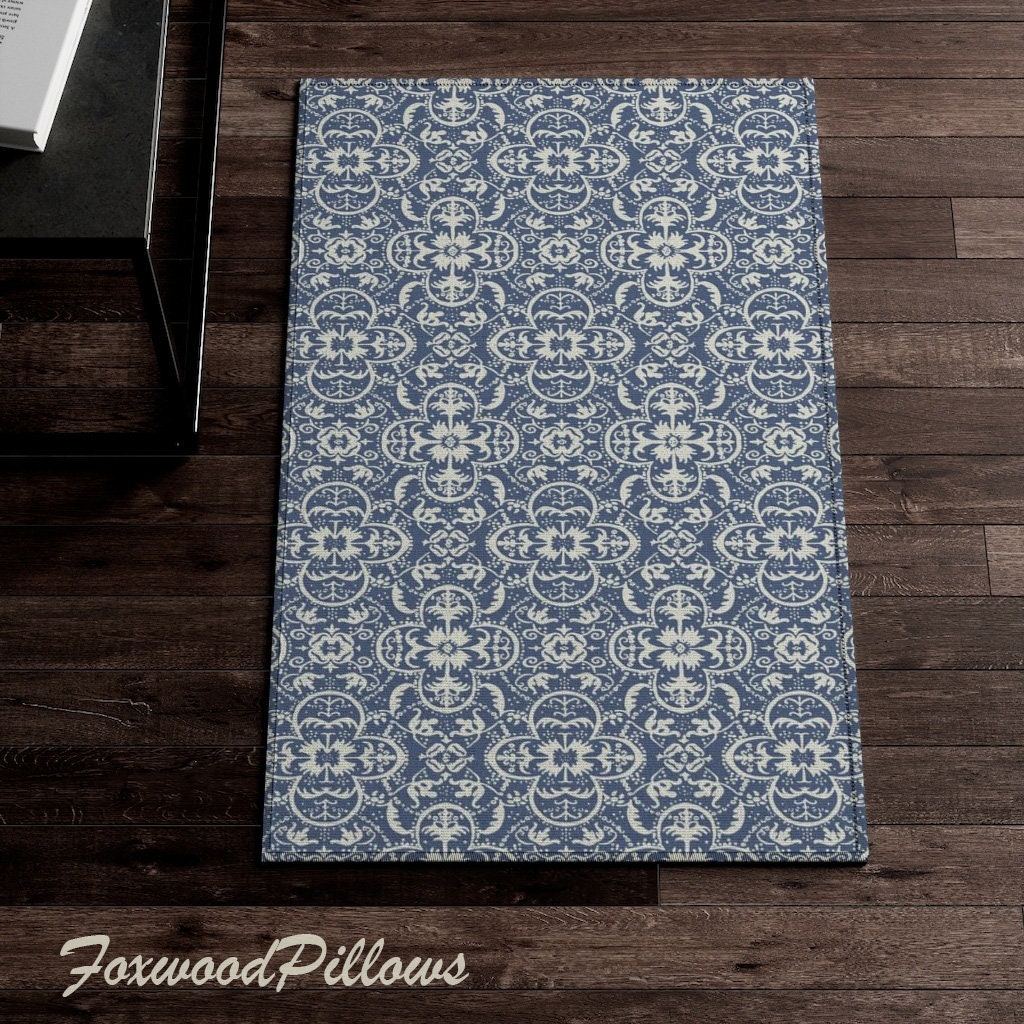 Floral Rug Flowers and Leaves Ellipse Rug Arts Crafts - Etsy