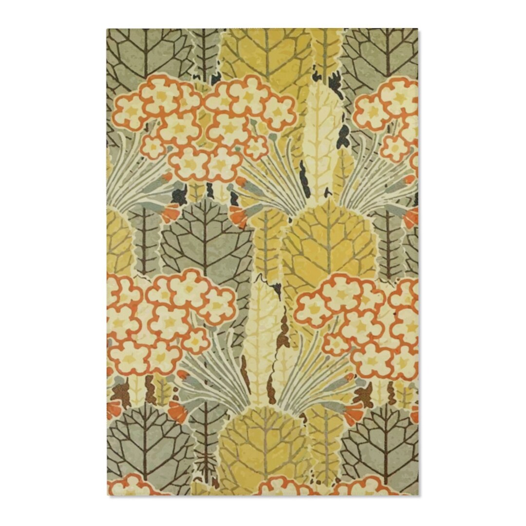 Fall Rug, Golden Leaf Rug, Yellow, Gold, Arts Crafts, Bathroom Rug ...